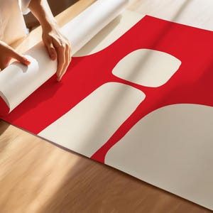 Red Abstract Minimalist Art Print, Modern Gallery Wall Decor (digital ...