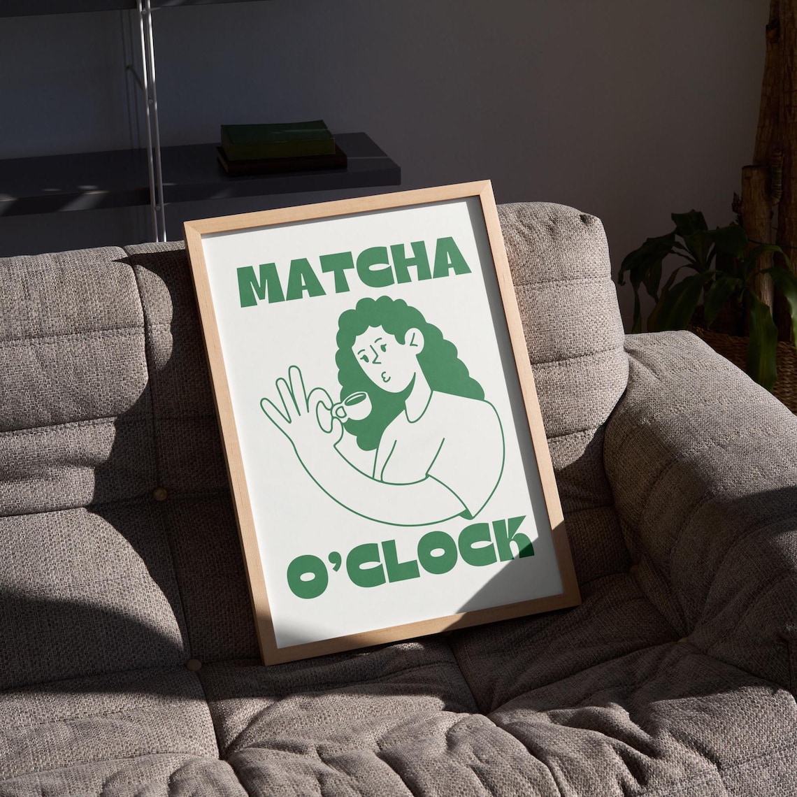 Matcha O'clock Poster, Modern Kitchen Art (digital Download) - Etsy