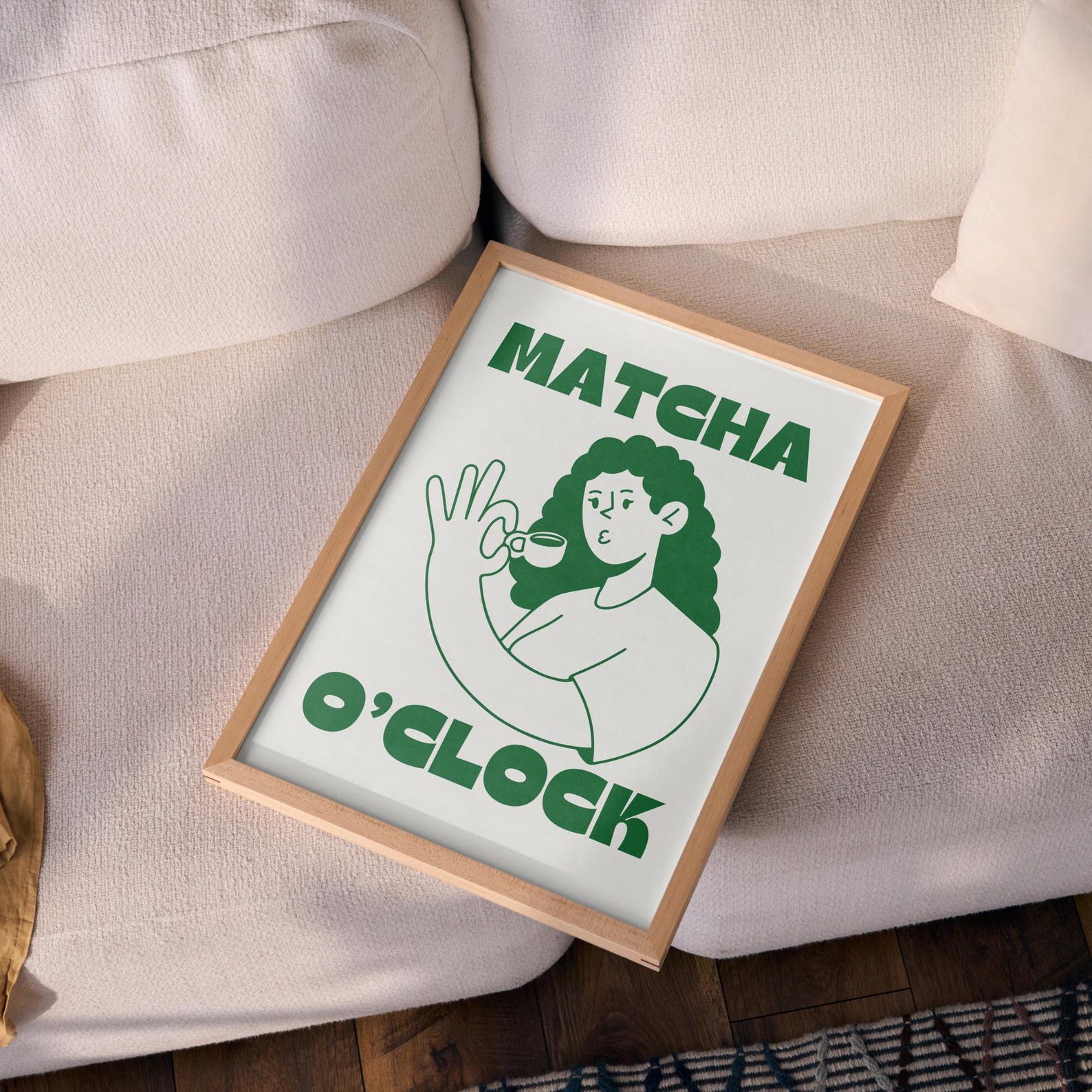 Matcha O'clock Poster, Modern Kitchen Art (digital Download) - Etsy