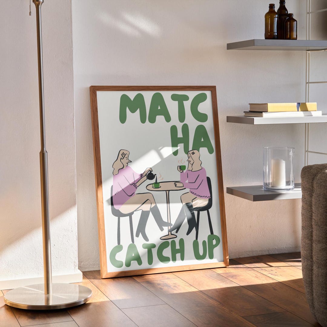 Matcha Print, Modern Kitchen Wall Art, Matcha Latte Art, Coffee Bar ...