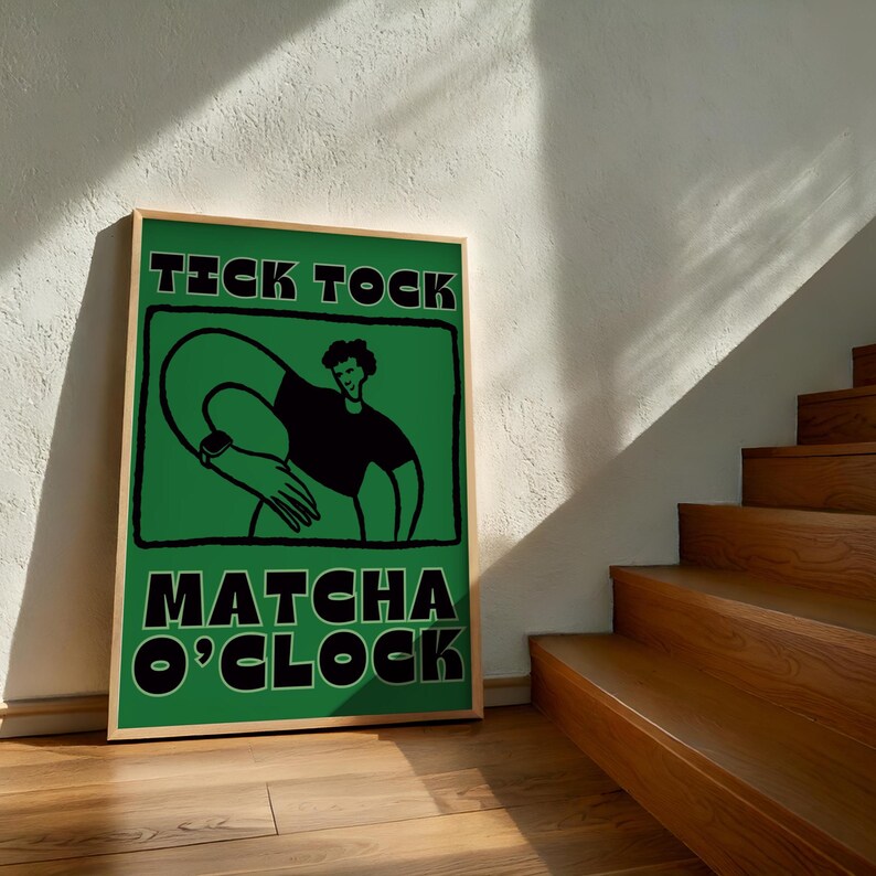 Matcha O'clock Poster, Japanese Tea Art Print (digital Download) - Etsy