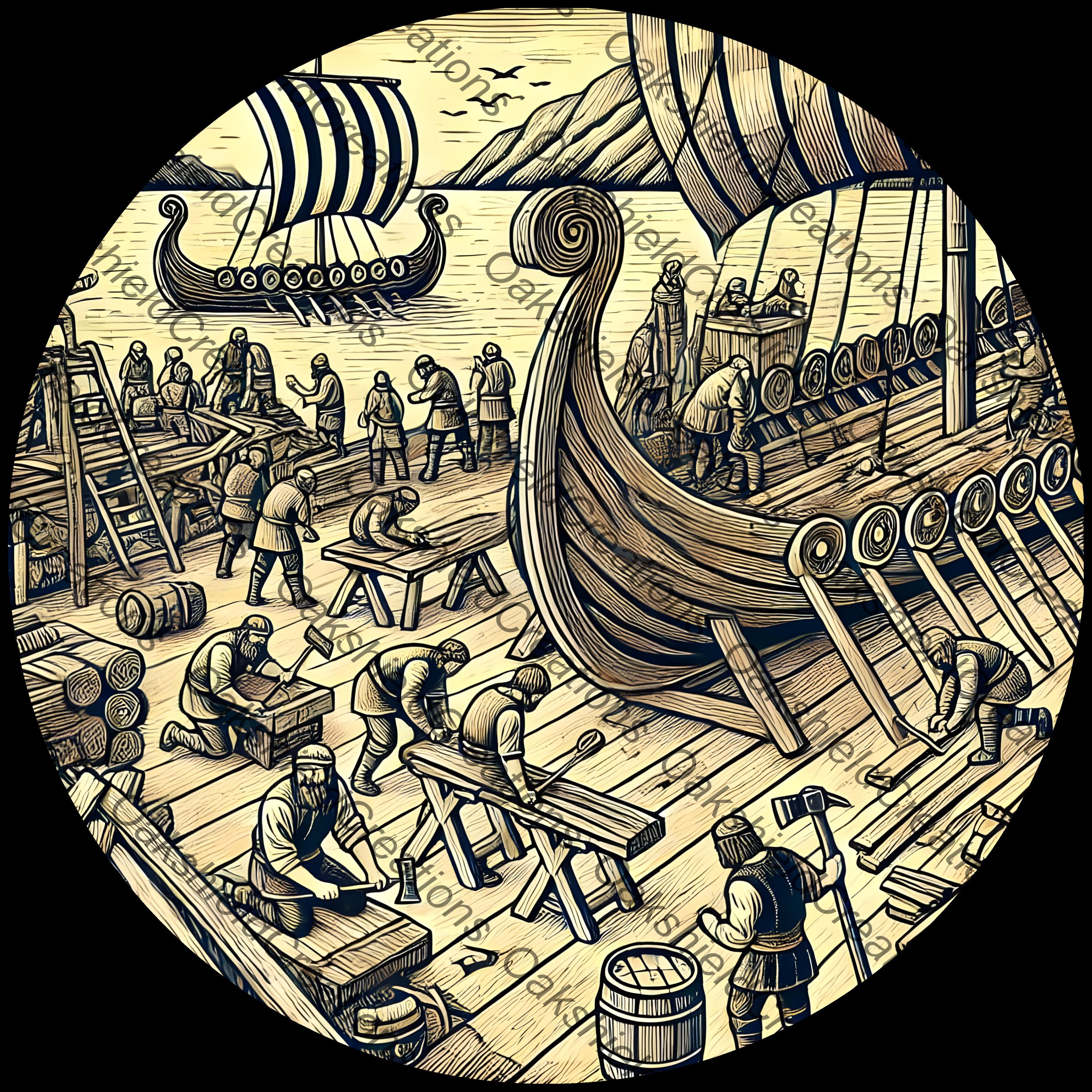 Viking Shipbuilding - Art for Laser Engraving, Wall Art, Card Making ...