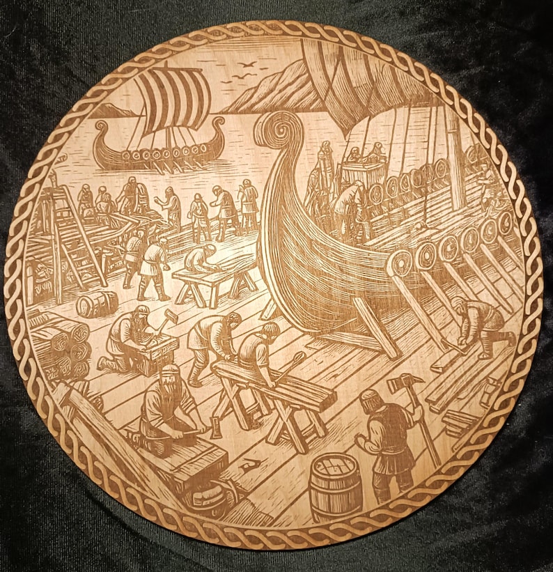Viking Shipbuilding - Art for Laser Engraving, Wall Art, Card Making ...