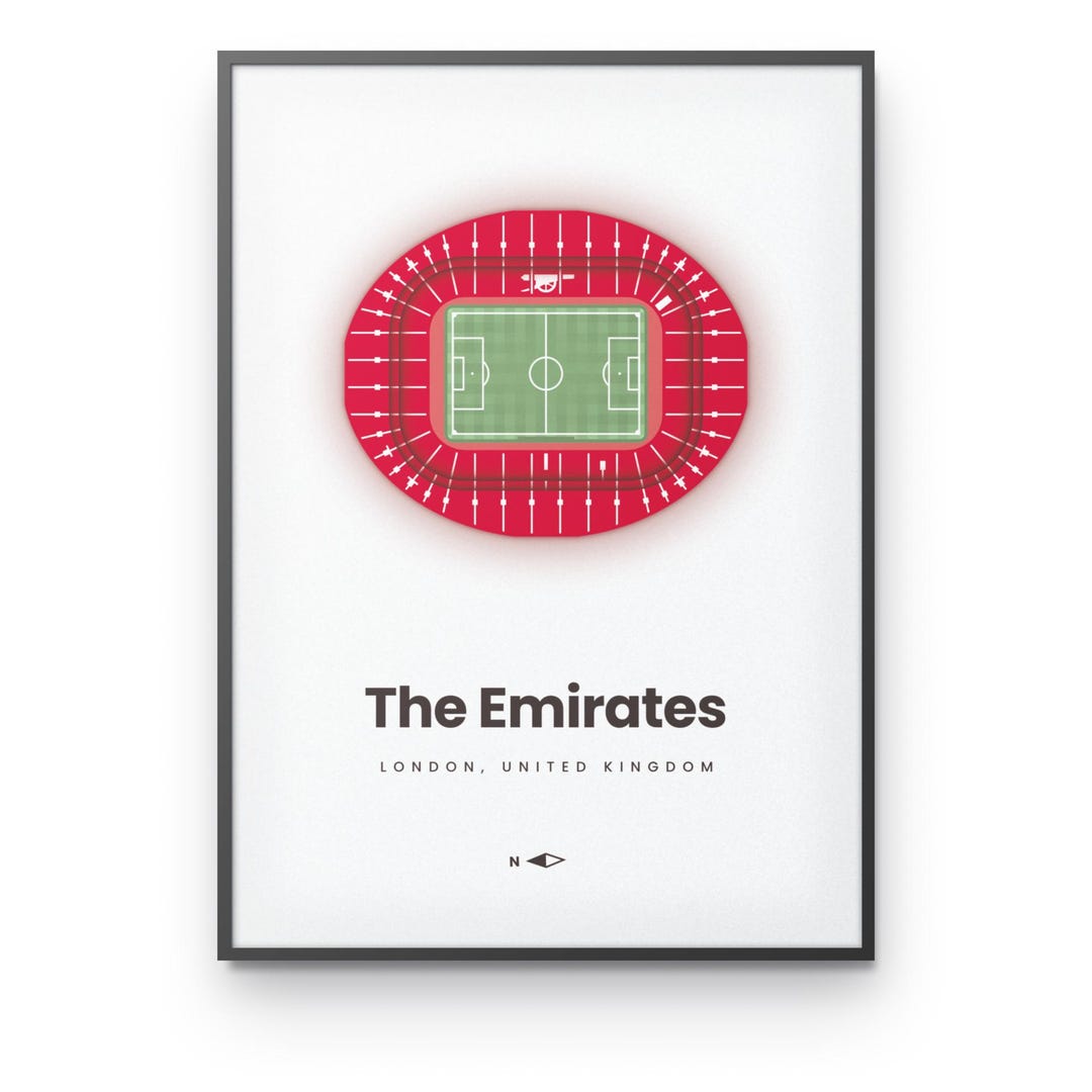 Emirates Stadium, Arsenal, Football Poster, Soccer Print, Wall Art ...