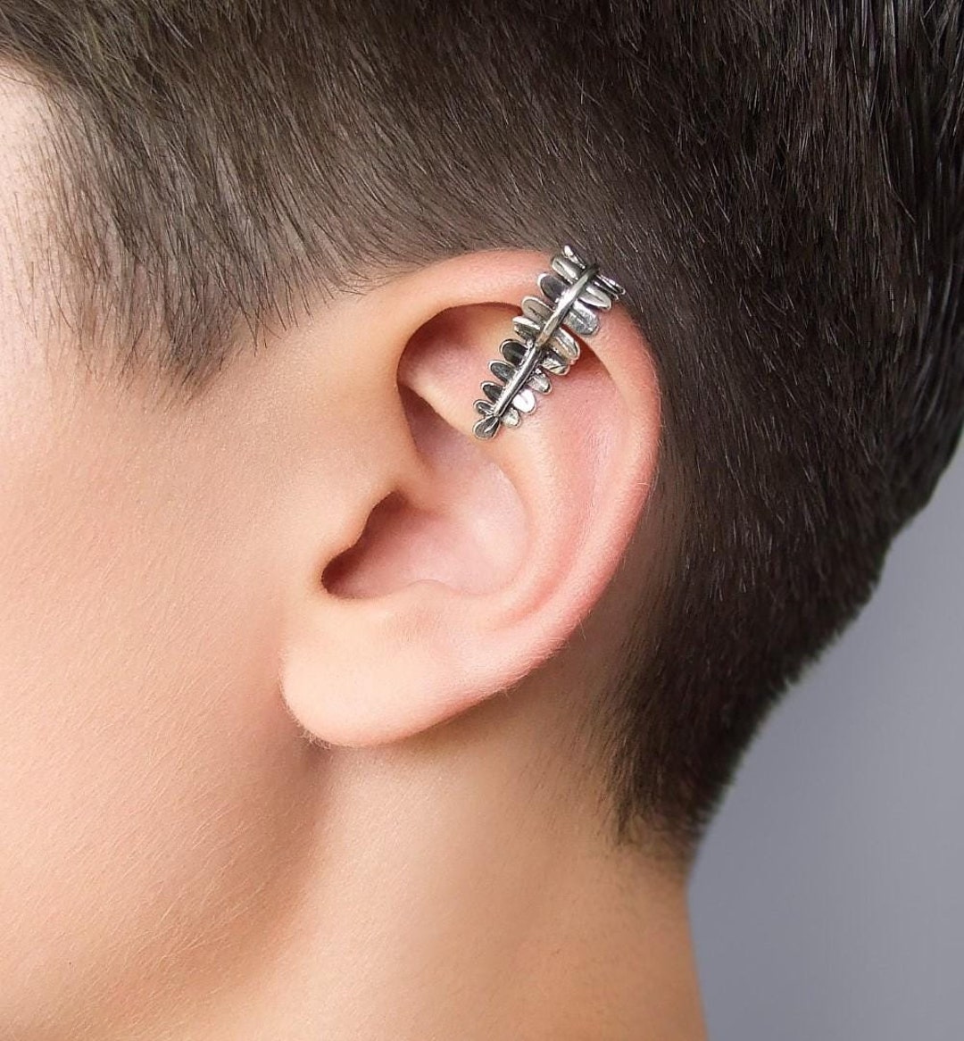 Silver Fern Ear Cuff - Ear Cuff No Piercing, Woodland Ear Cuff, Woodland Jewelry , Ear Cuff Non ...