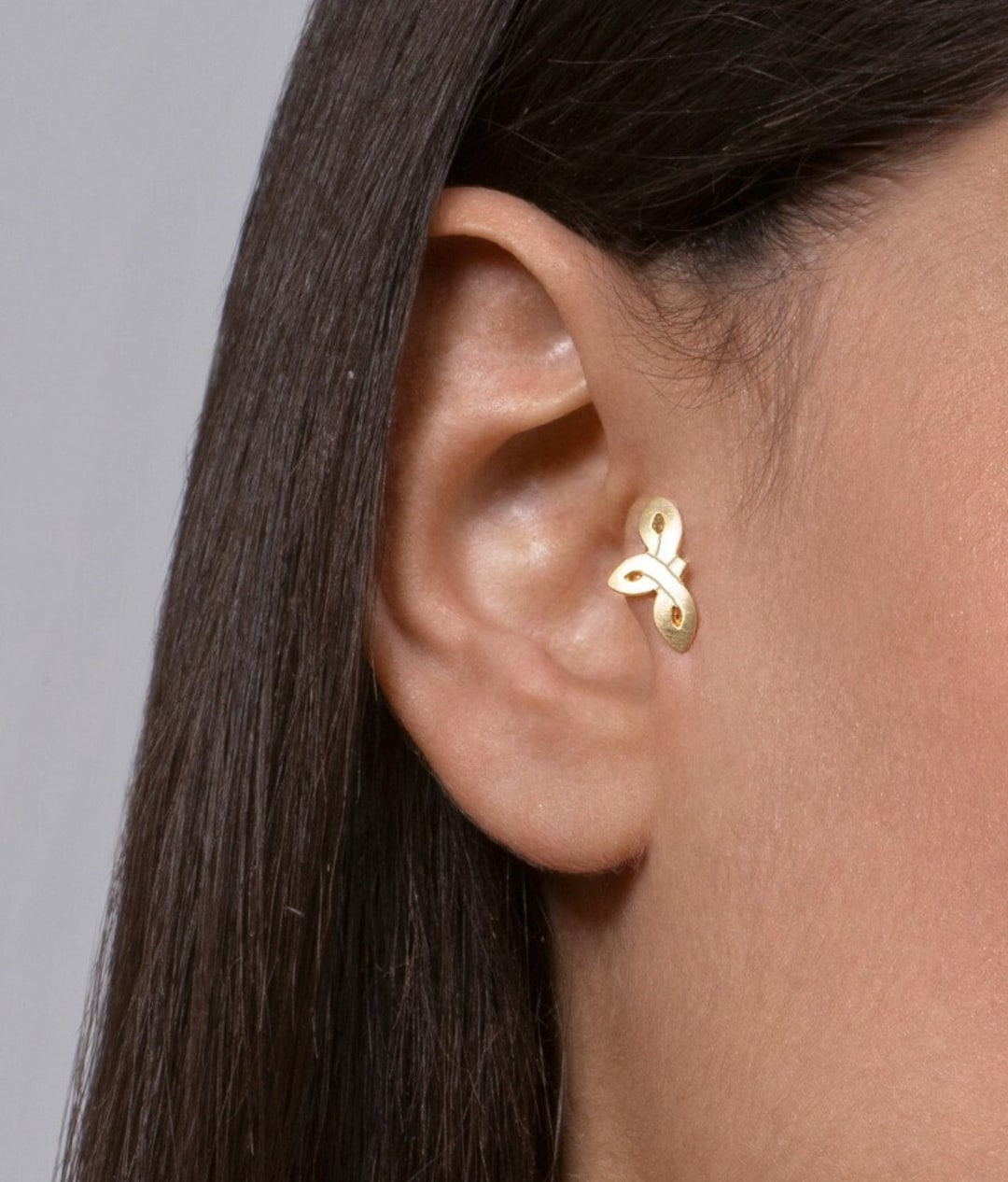 14k Gold Tragus Earring - Celtic Ear Piercing , Tragus Piercing , Solid ...