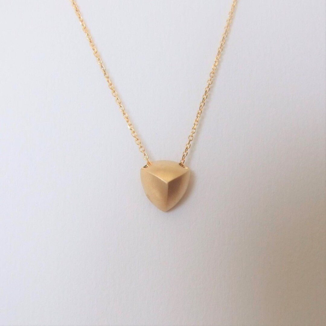 14k Gold Delicate Triangle Pyramid Necklace - Gold Necklace ...
