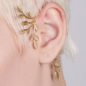 14K Gold Big Tree Ear Cuff Wedding Jewelry , Woodland Wedding , Bridal ...