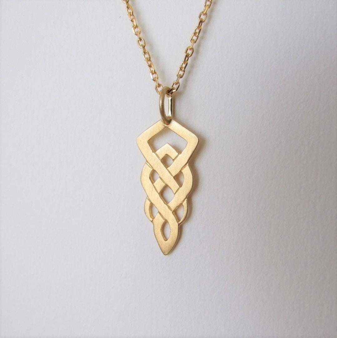 14k Gold Celtic Arrow Pendant with Necklace celtic necklace, unisex ...