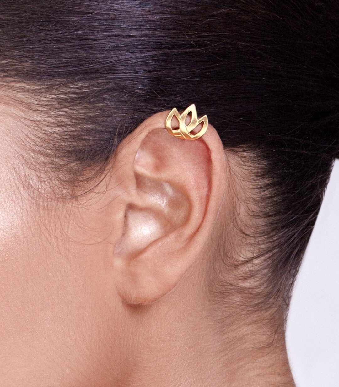 14k Gold Celtic Tulip Ear Cuff- Ear Cuff Non Pierced , Gold Ear Cuff ...