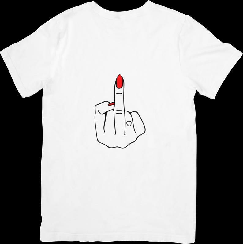 Girl Middle Finger SVG, Red Polish With Middle Finger Up, Girl Power ...