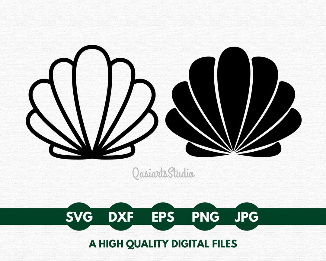 Seashell SVG, Clam Clip Art, Cricut, Silhouette Cut Files, Png, Eps ...