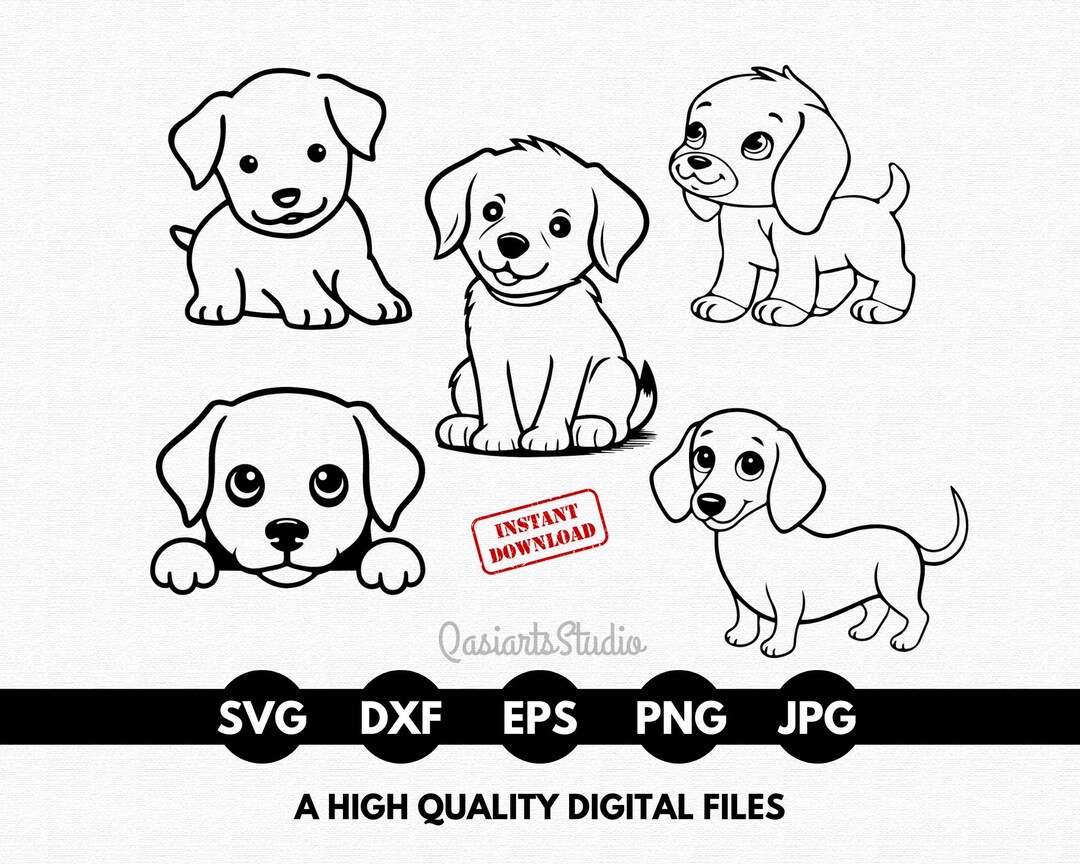 Cute Dog Svg Bundle, Cute Dog Clipart, Cute Puppy Svg, Cute Dog Svg ...
