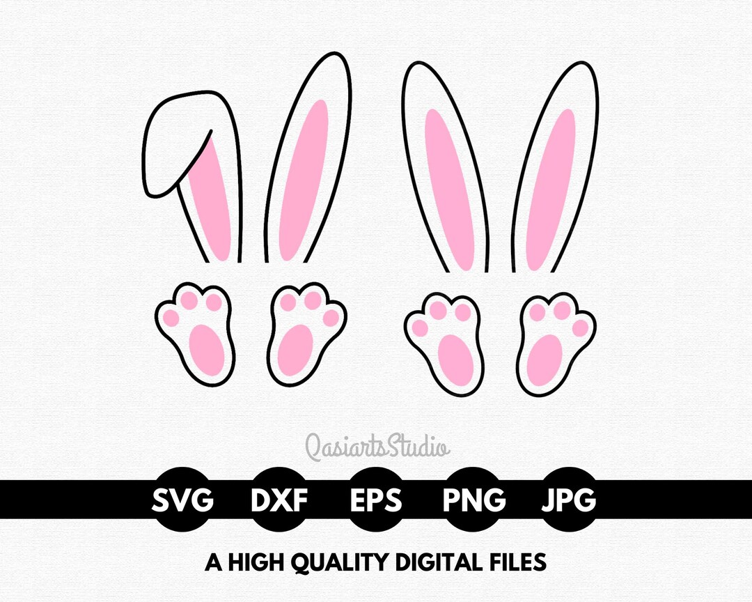 Easter Bunny Ears Svg, Cute Bunny Foot Png, Rabbit Feet Svg, Happy ...