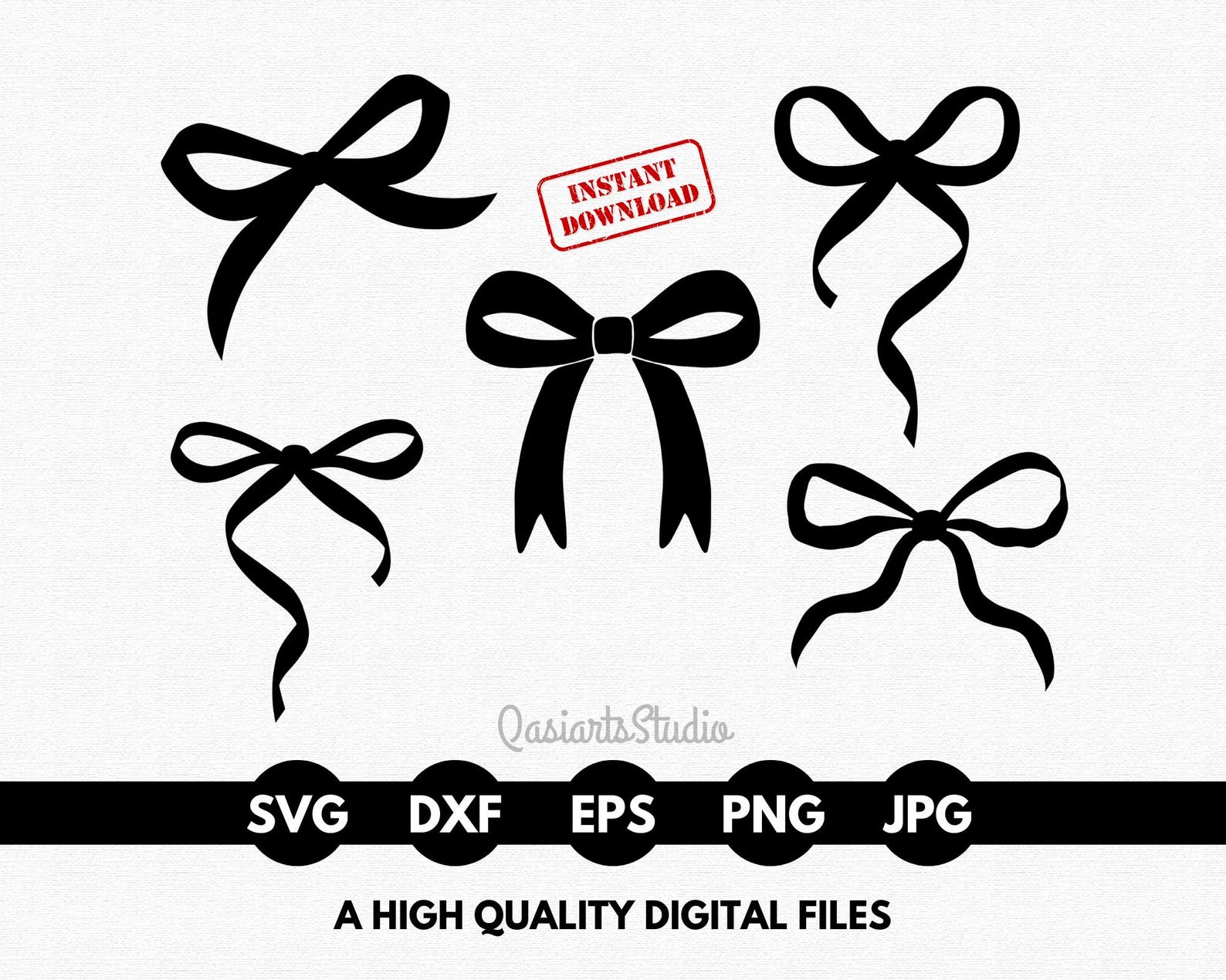 Black Bow Svg Bundle, Ribbon Bow Svg, Ribbon Svg, Bow Svg Cut Files ...