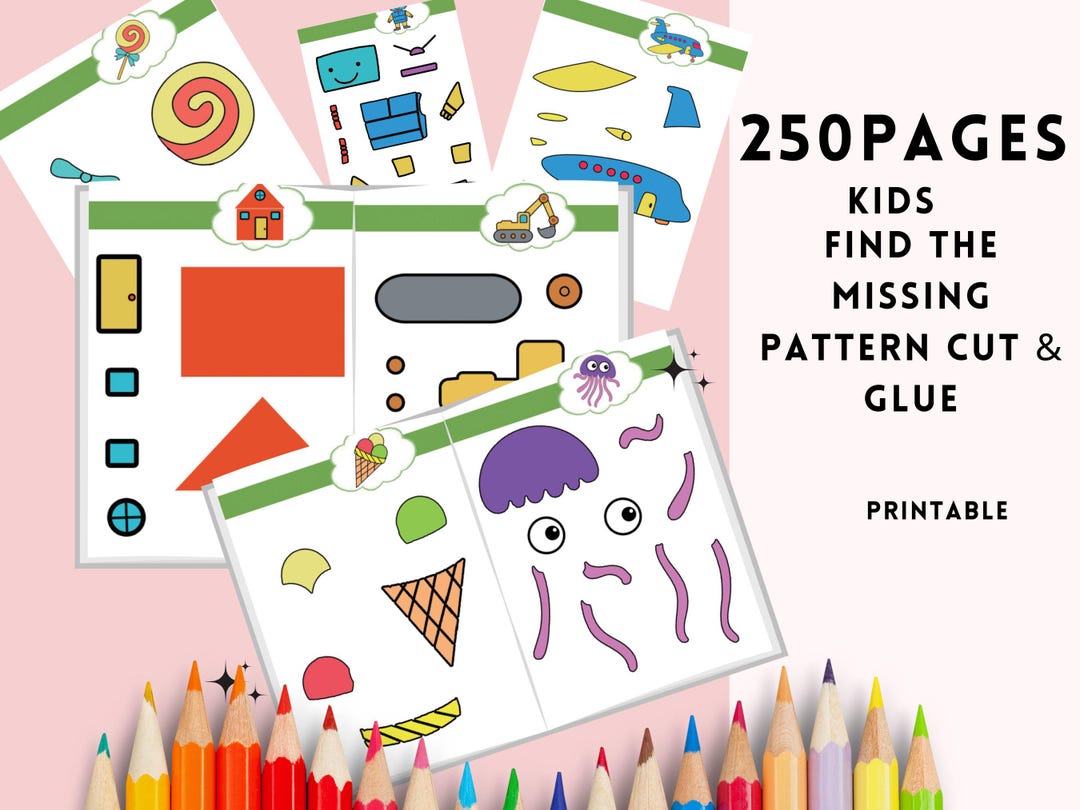 250-page Cut & Glue Craft Activity Kit - Fill-in-the-blanks Puzzle Fun ...