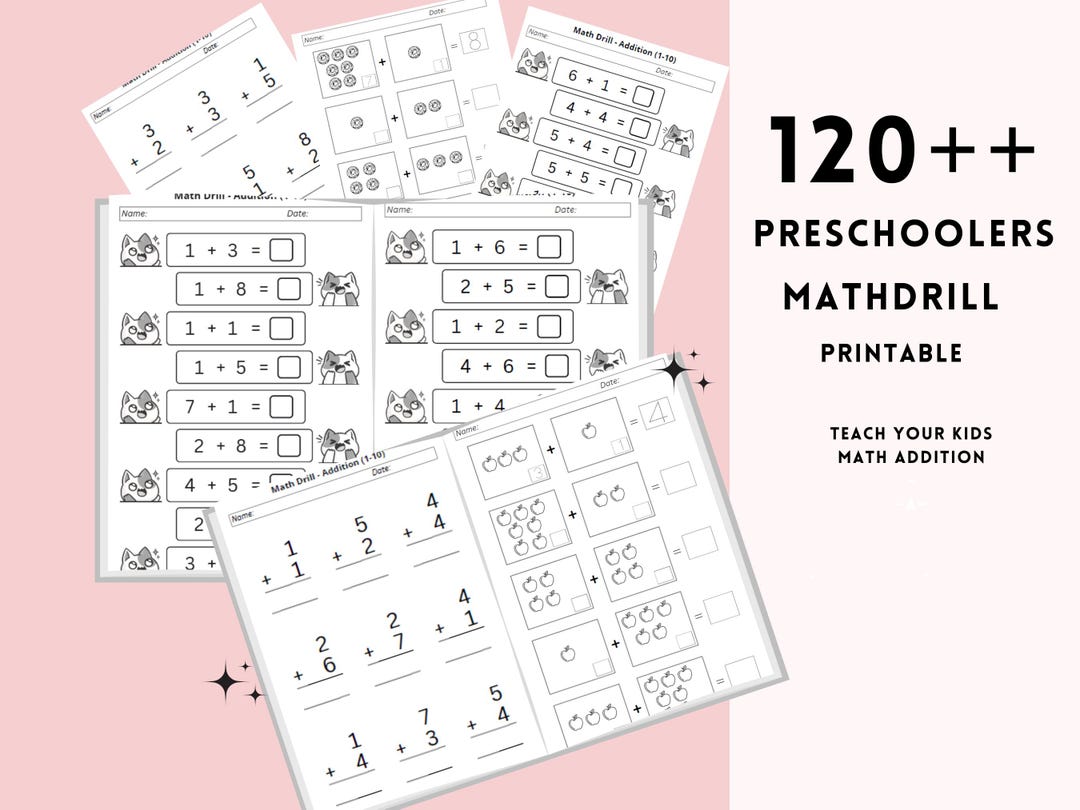 1-minute Addition Worksheets for First Grade – 120 Math Problems ...
