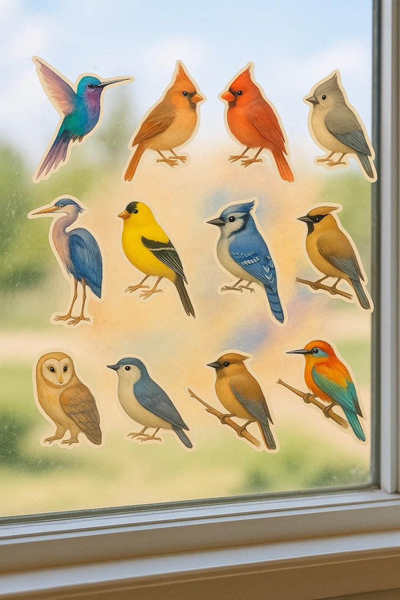 Birdwatchers Sticker Set – 12 Watercolor Bird Stickers | Backyard Birds ...