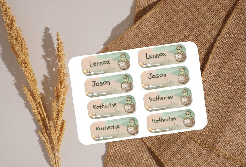 Dinosaur Egg Name Labels: Personalized Waterproof Stickers for Kids - Etsy