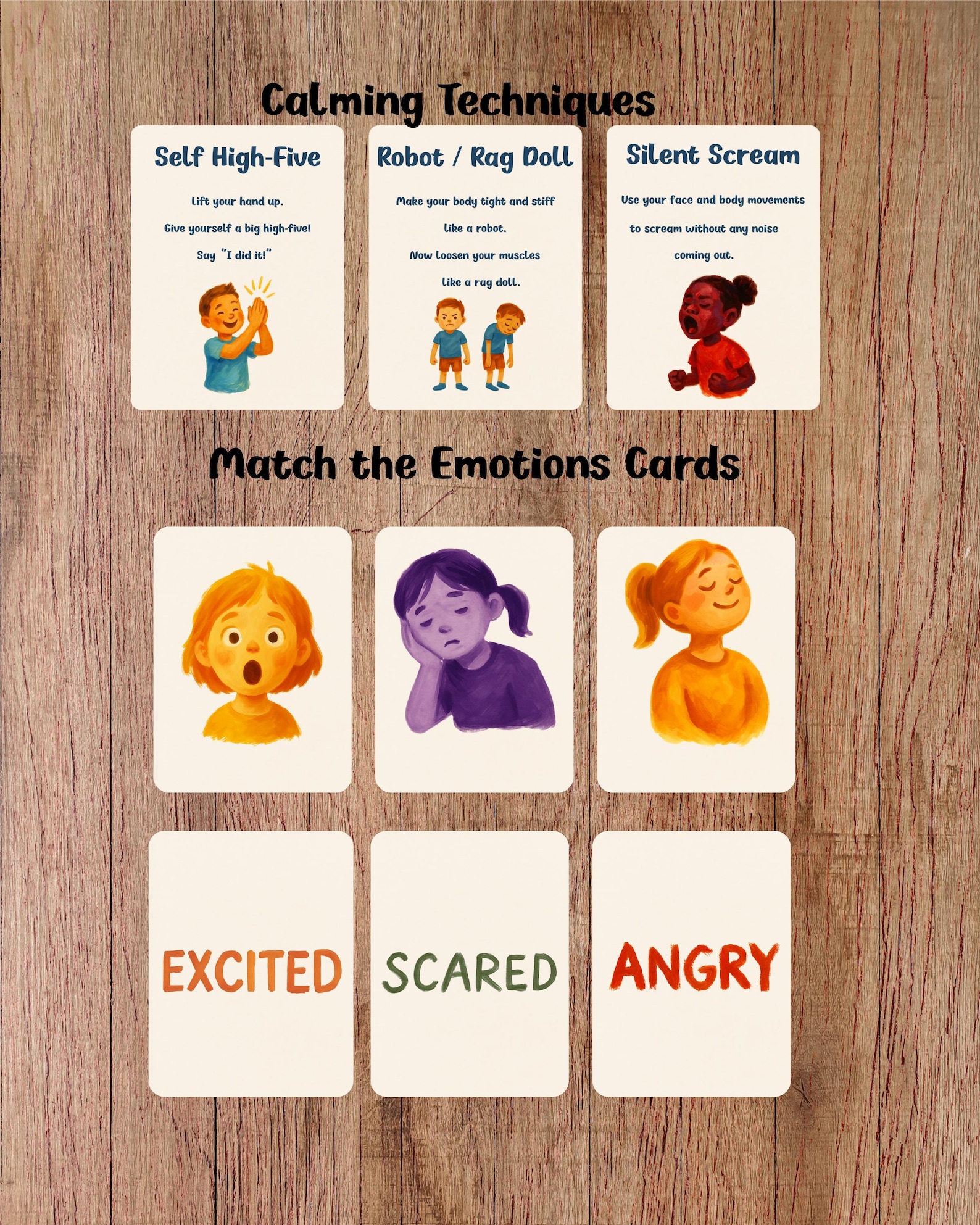 Kids Emotion & Calming Techniques Card Deck | 54 SEL Cards - Etsy