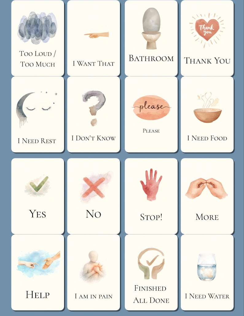 Visual Communication Cards | Autism, Nonverbal Support - Etsy