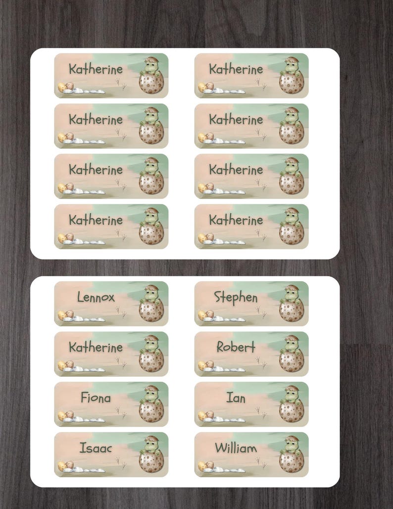 Dinosaur Egg Name Labels: Personalized Waterproof Stickers for Kids - Etsy