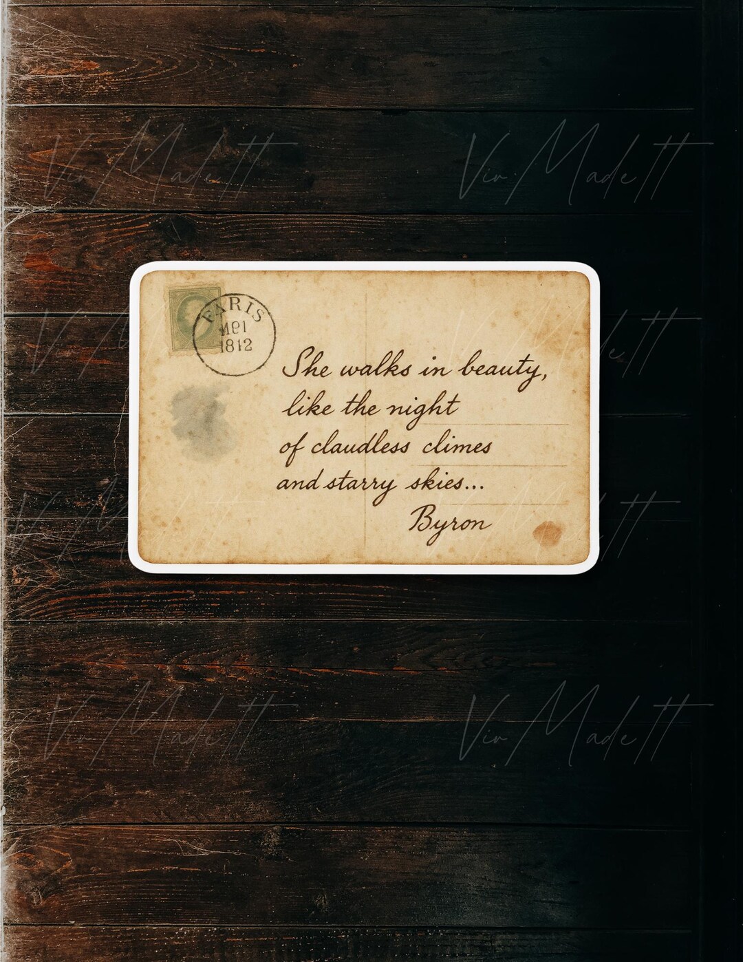 Lord Byron Quote Sticker | Vintage Love Letter, Paris 1812 - Etsy