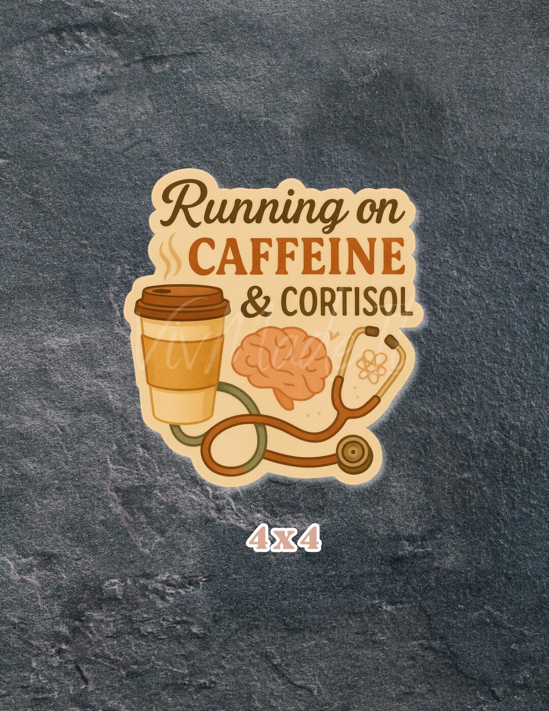 Caffeine & Cortisol Sticker: Funny Med Student/doctor Vinyl Decal - Etsy