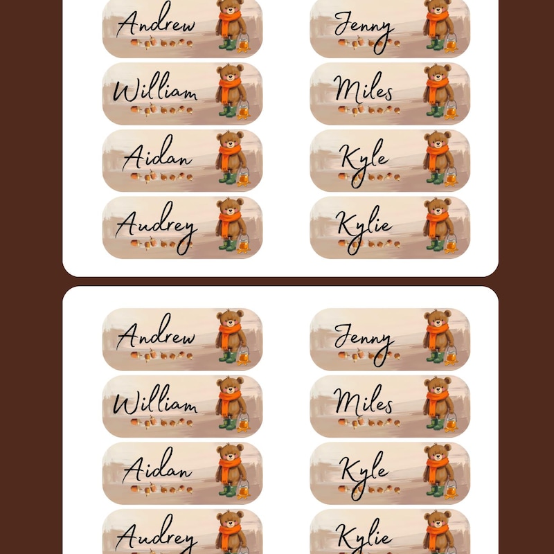 Fall Themed Cubby Tags - Etsy