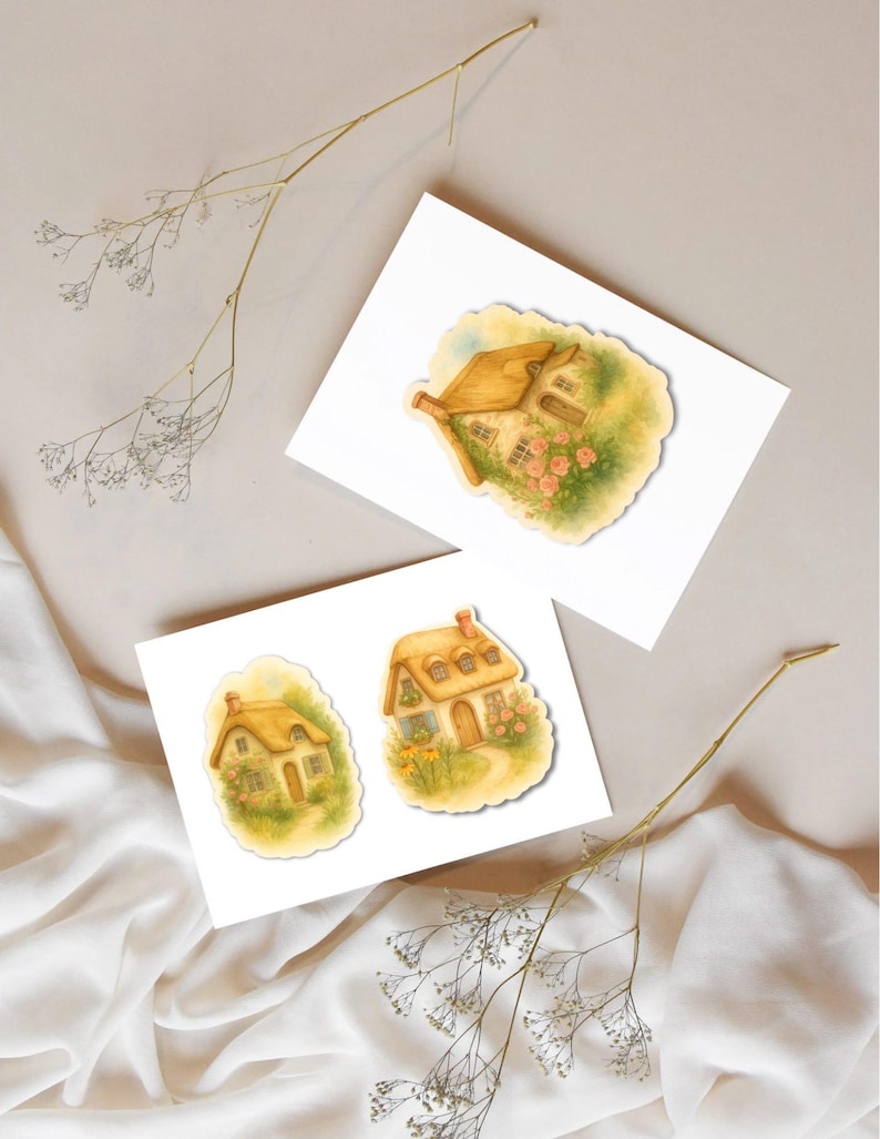 Cottagecore Sticker Set: Fairytale House Vinyl Decals - Etsy