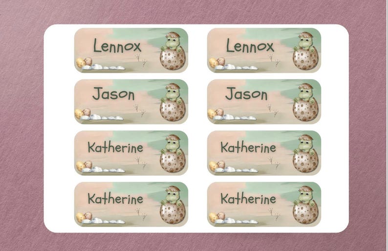 Dinosaur Egg Name Labels: Personalized Waterproof Stickers for Kids - Etsy