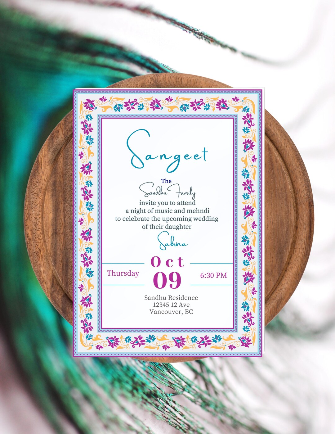 Editable Sangeet Invitation | Indian Wedding | Edited for You | Digital ...