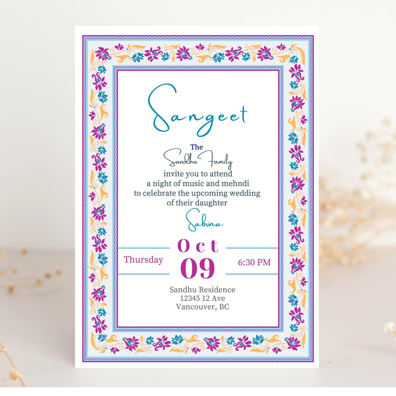 Editable Sangeet Invitation | Indian Wedding | Edited for You | Digital ...