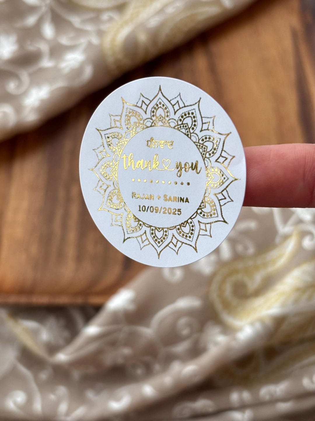 Editable Label | Dhanvaad | Thank You Label | Punjabi Inspired | Foiled ...