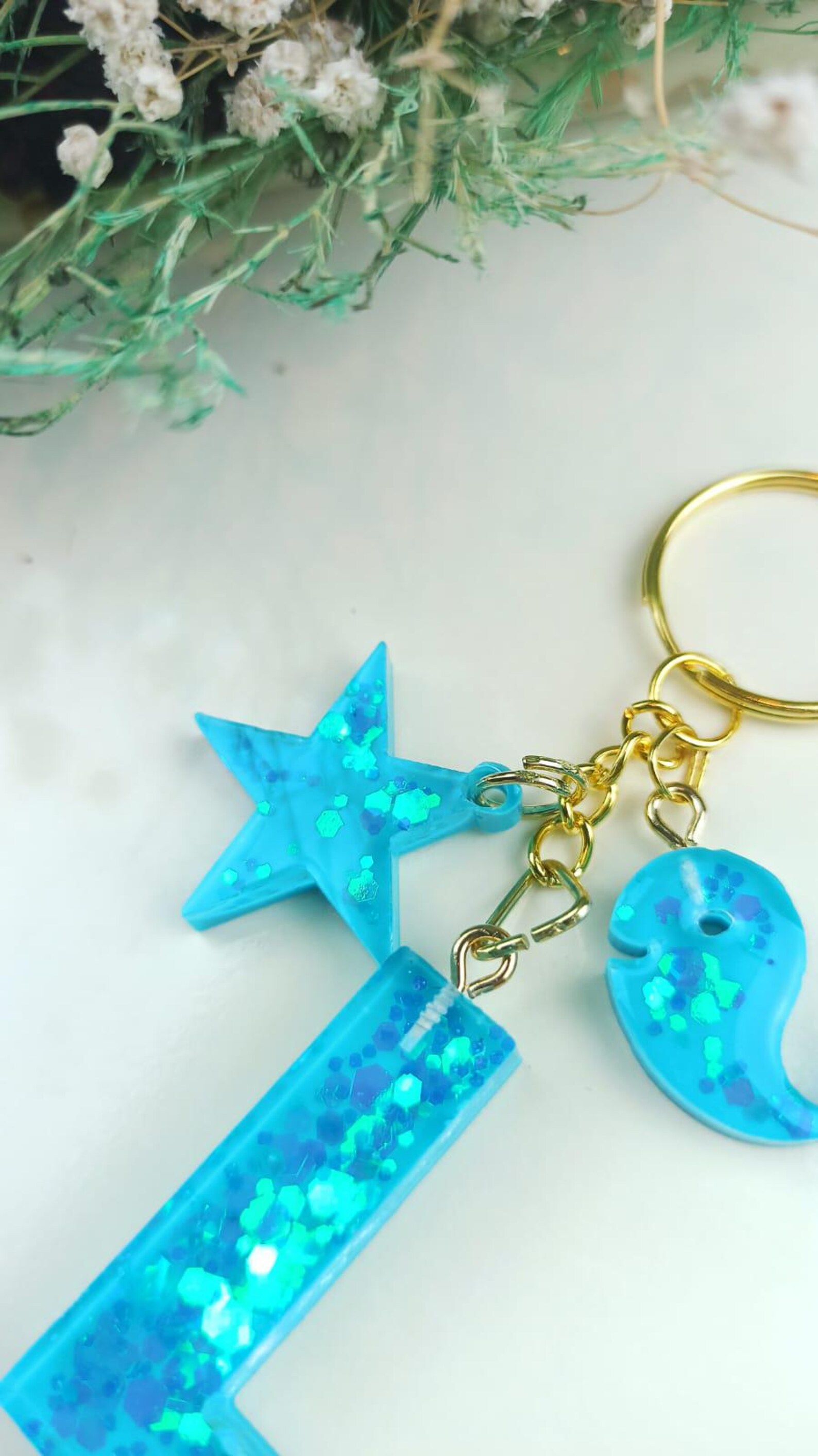 Personalised Keyring Resin Letter Keychain Leaving a Gift a Gift for ...