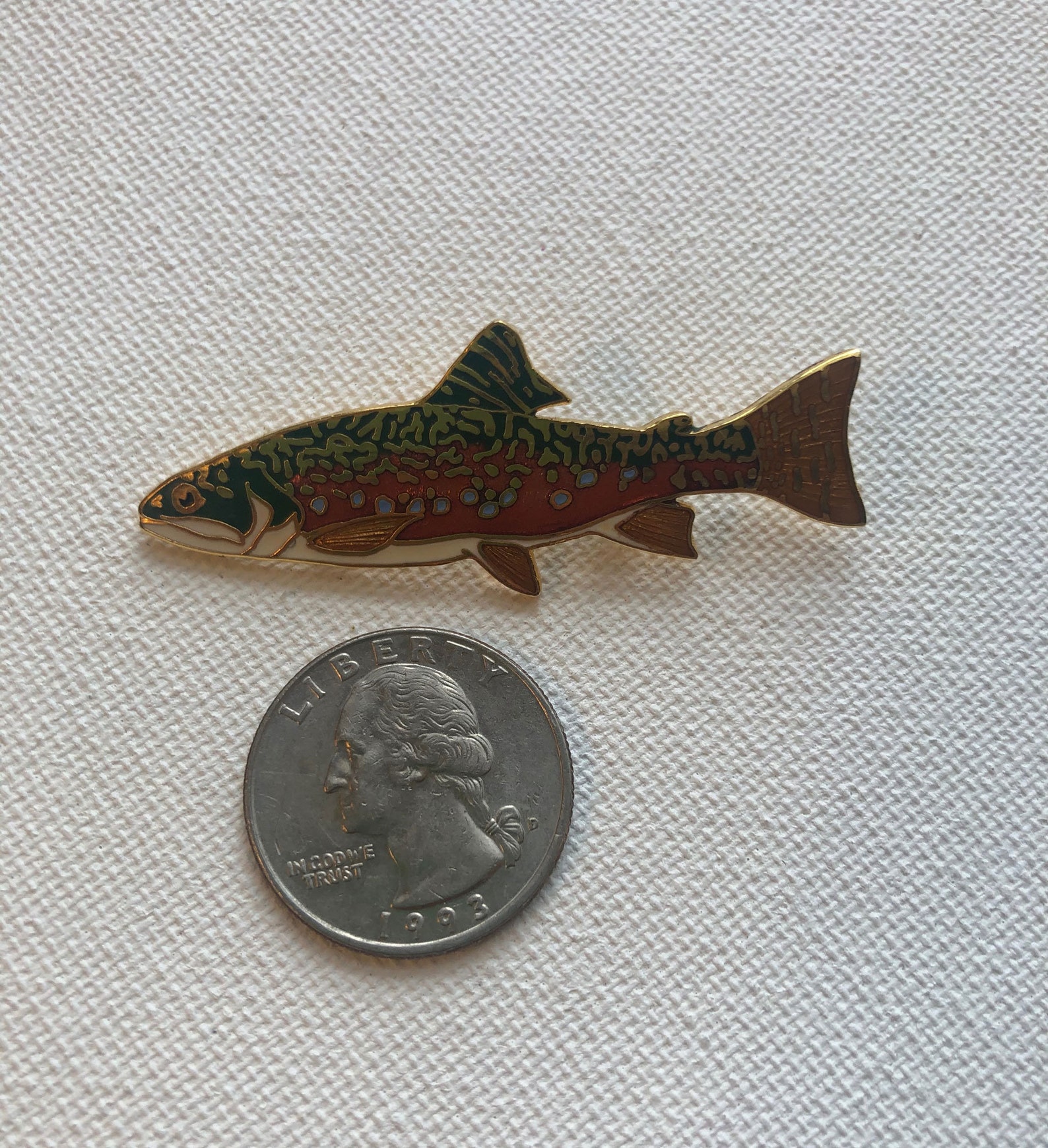 Fish Pin Wm Spear Enamel Trout Pin 1986 It Looks Like a | Etsy