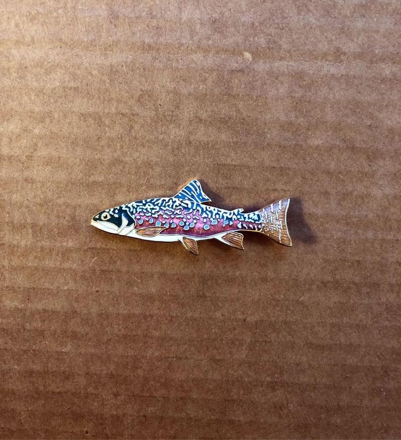 Fish Pin Wm Spear Enamel Trout Pin 1986 It Looks Like a | Etsy