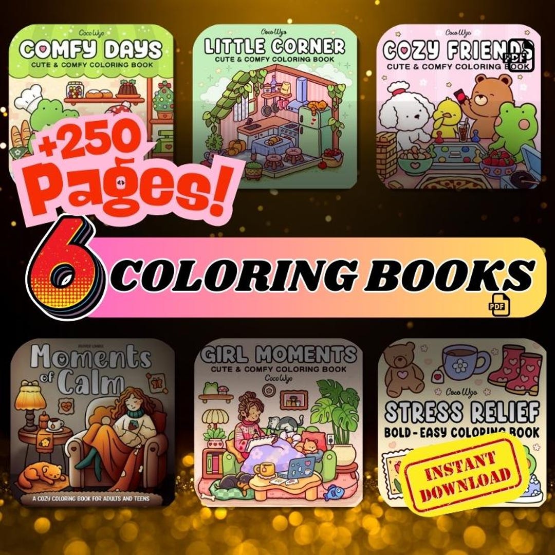 Coloring Pages Mega Bundle, Coloring Book Bundle, Girl Moments, Cute ...