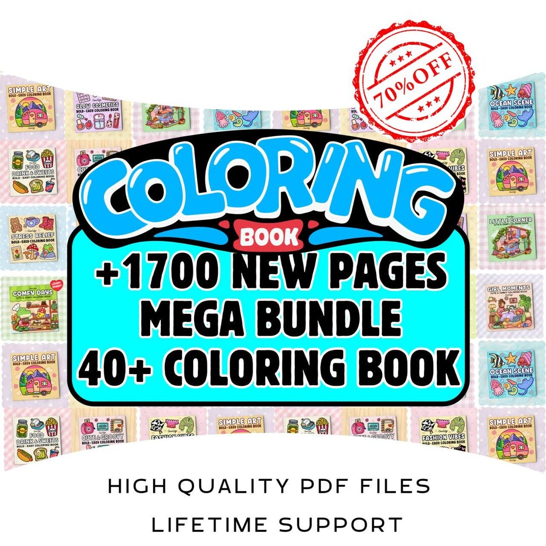 Coloring Pages Mega Bundle, Coloring Book Bundle, Girl Moments, Cute ...