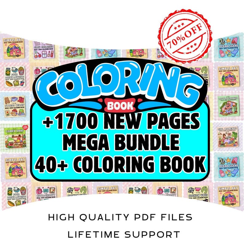 Coloring Pages Mega Bundle, Coloring Book Bundle, Girl Moments, Cute ...