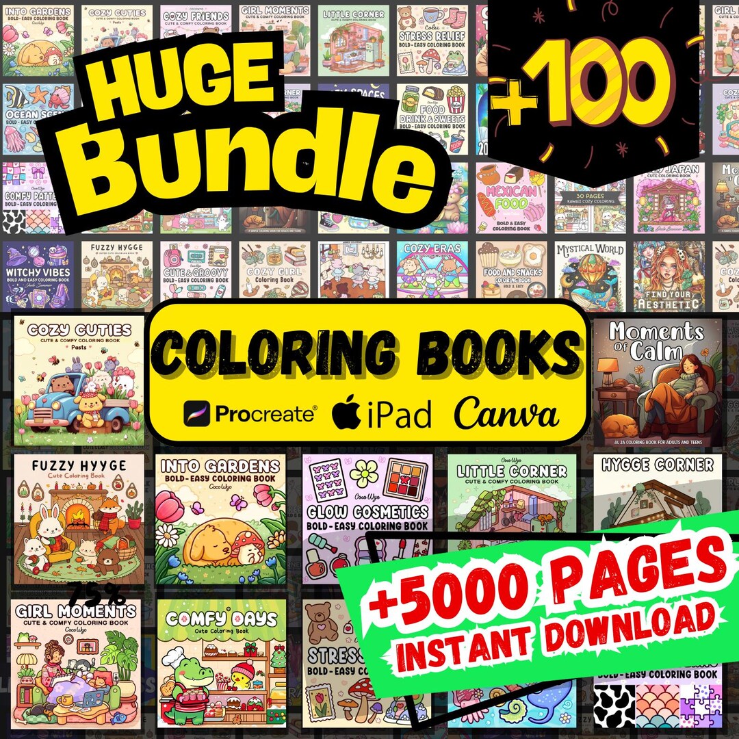 5800+coloring Pages Ultimate Bundle | Coloring Pages Mega Bundle | Cozy ...