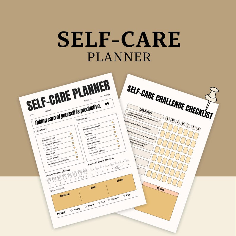 Self Care Checklist Bundle Printable, Daily ,editable Self-care Planner ...