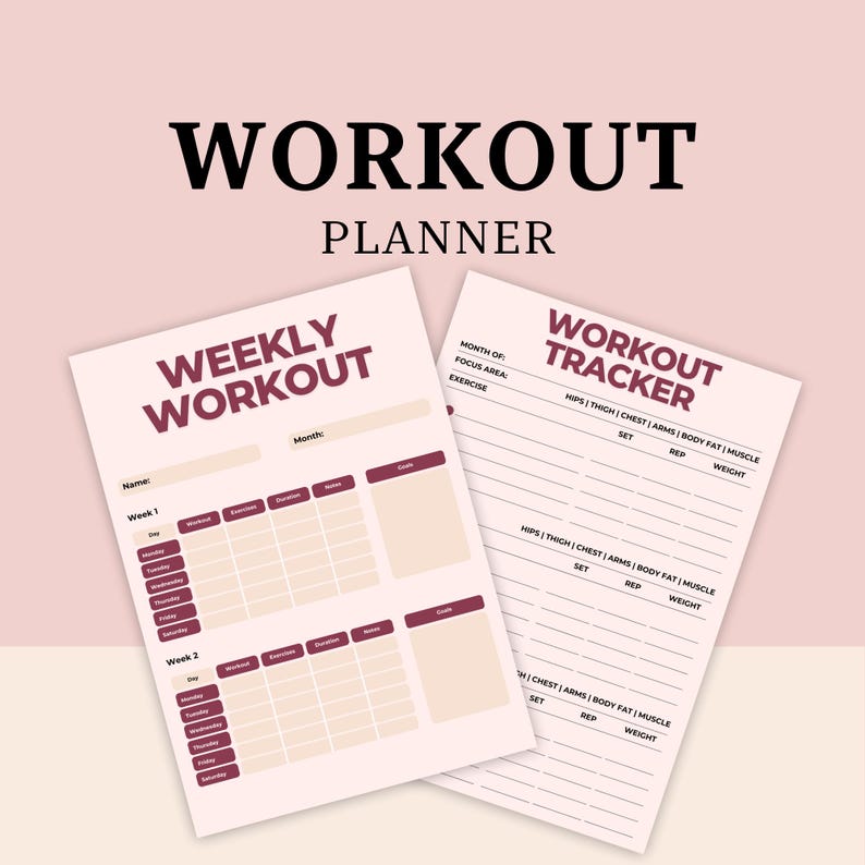 Workout Planner Google Sheets, Exercise Tracker, Weight Loss Tracker ...