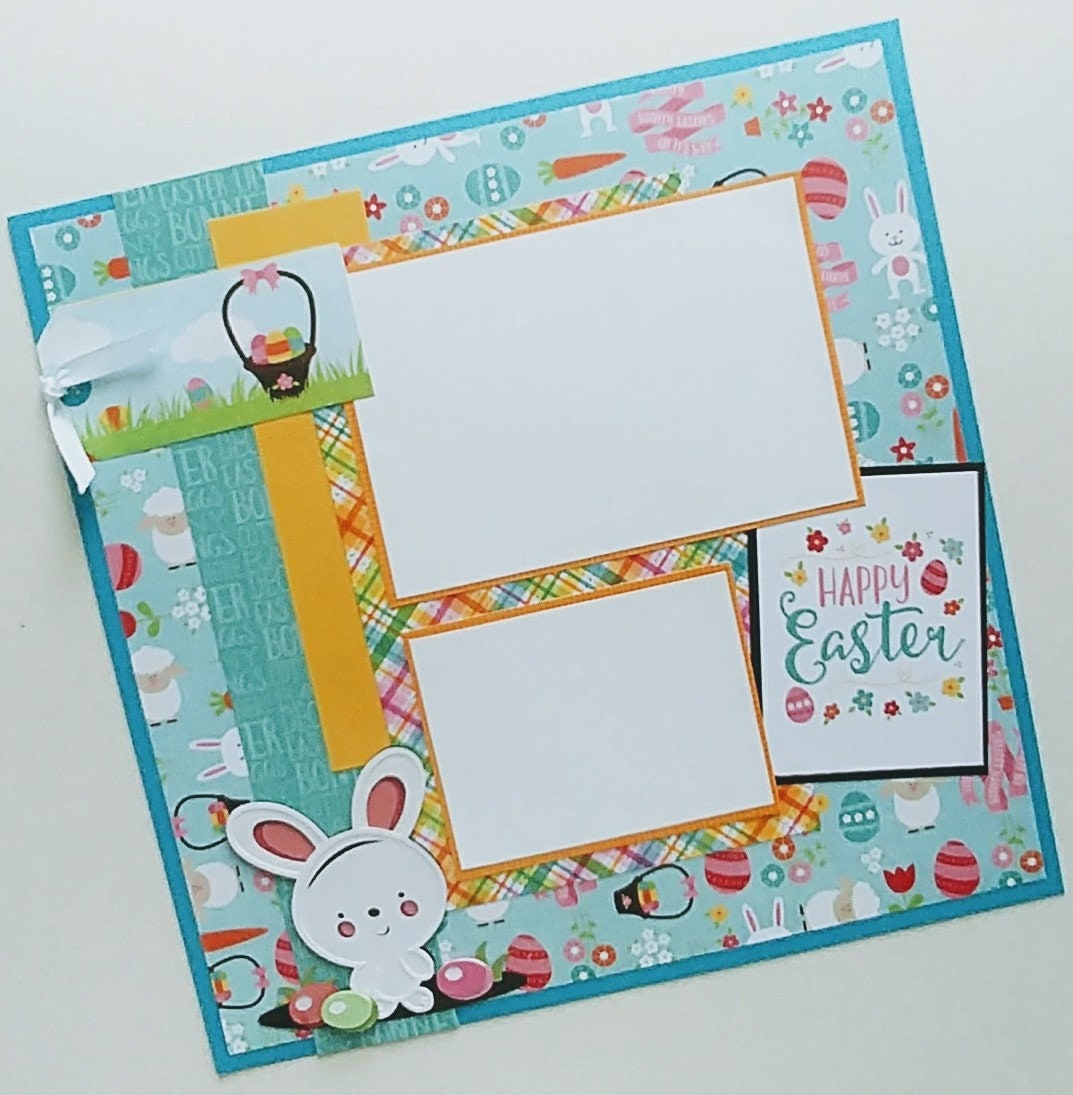 Easter Scrapbook Page Scrapbook Layout for Easter Easter Scrapbook for ...