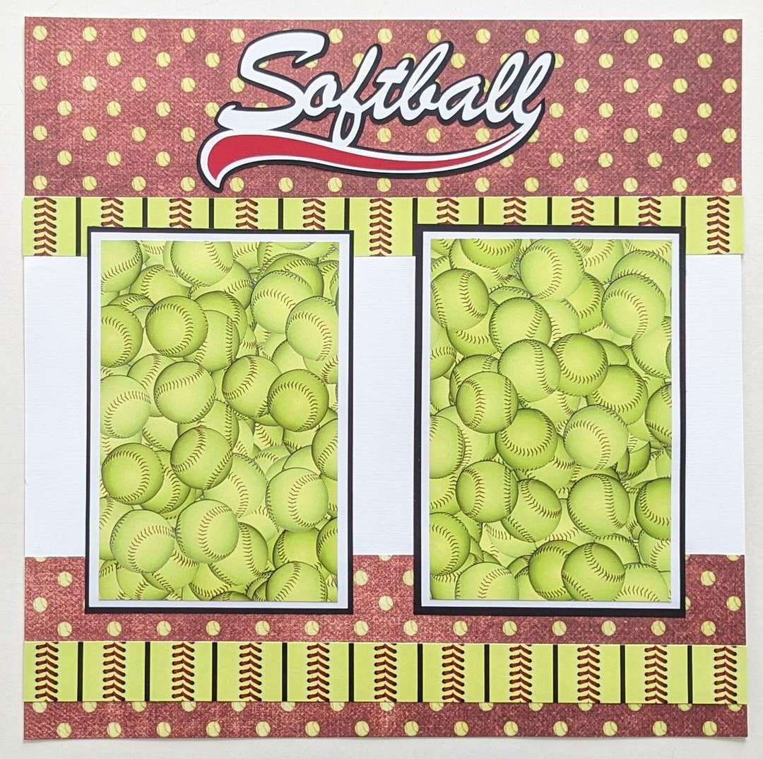 Softball Scrapbook Layout Scrapbook Page Sports Girls Women High School ...