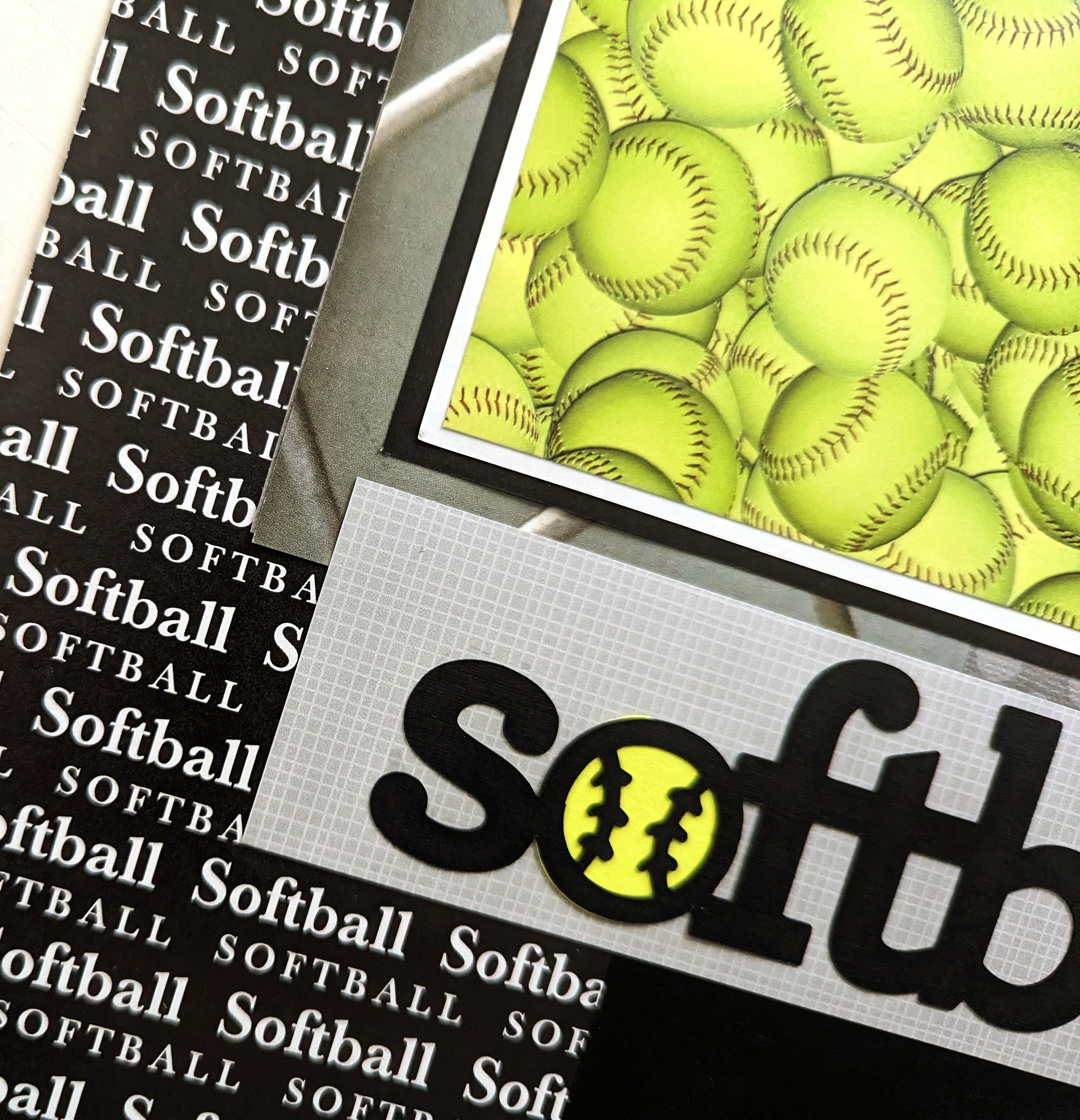 Softball Scrapbook Layout Scrapbook Page Sports Girls Women Junior High ...