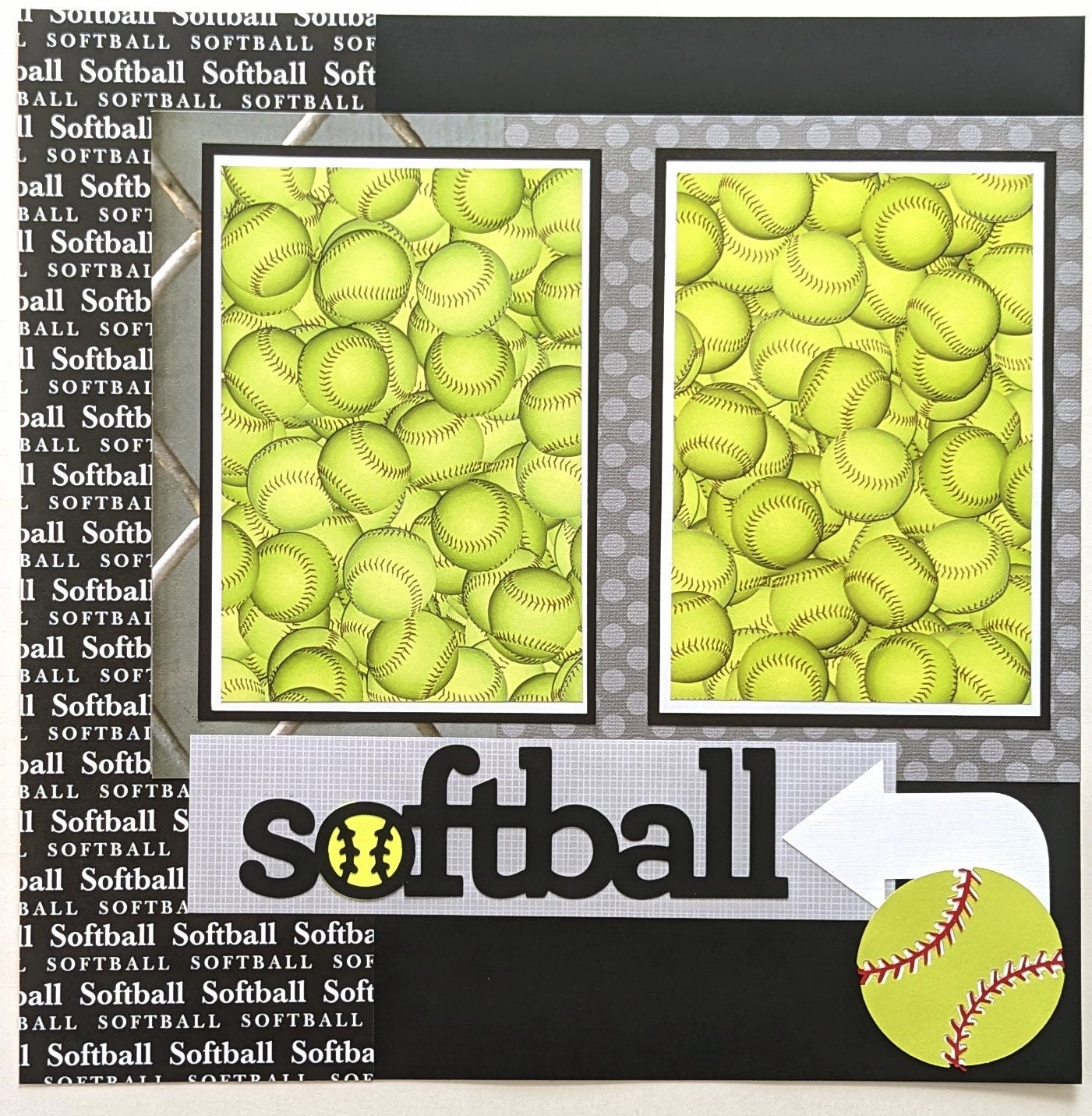Softball Scrapbook Layout Scrapbook Page Sports Girls Women Junior High ...