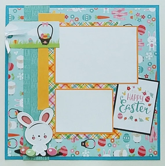 Paper, Party & Kids Scrapbooking Bunny Easter Single Page 12X12 Premade ...