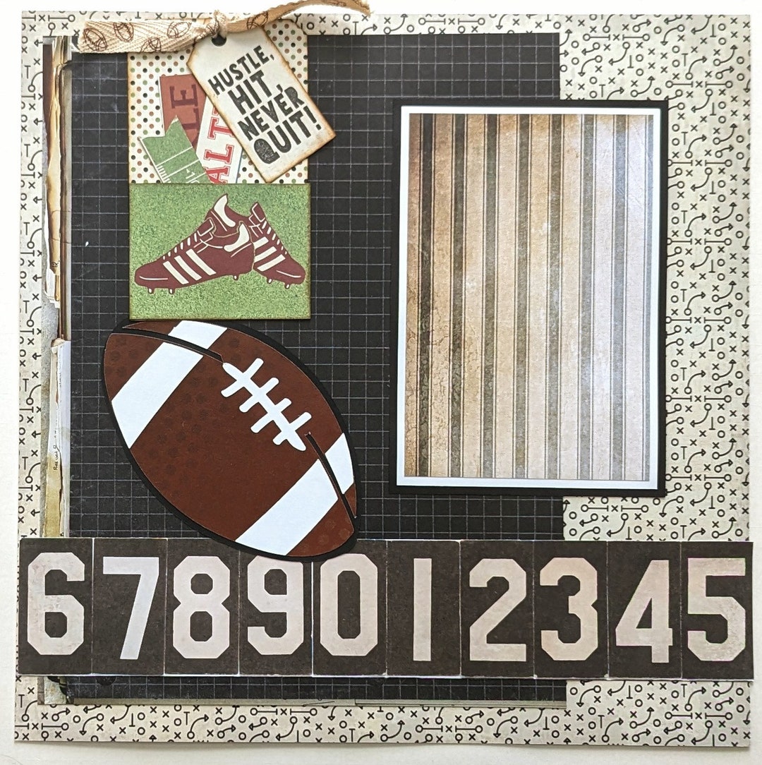 Football Scrapbook Layout Scrapbook Page Sports High School College Pee ...