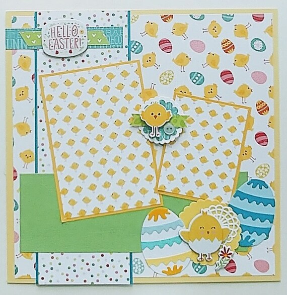 Easter Scrapbook Page Scrapbook Layout for Easter Photos | Etsy